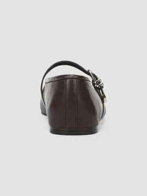 FAVORITE DAUGHTER Margot Mj Leather Mary Janes - Chocolate