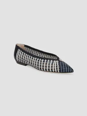 Veronica Beard Bancroft Woven Leather Ballerina Flats