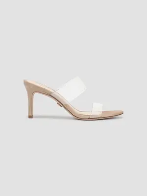 Veronica Beard Asha 75mm Transparent Stiletto Sandals - Clear Sand