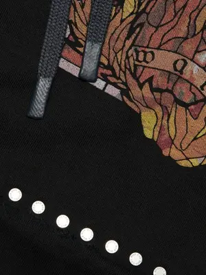 WHO DECIDES WAR Stained-glass Studded Cotton Hoodie