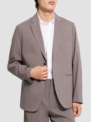 Theory Notch-lapel Linen-blend Blazer