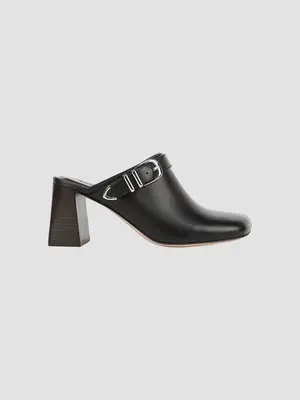 FAVORITE DAUGHTER Cece 70mm Leather Mules - Black