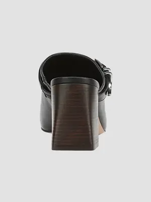 FAVORITE DAUGHTER Cece 70mm Leather Mules - Black