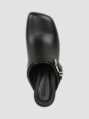 FAVORITE DAUGHTER Cece 70mm Leather Mules - Black