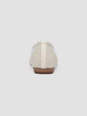 Veronica Beard Bancroft Mesh-leather Ballerina Flats - Ecru