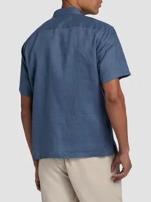 Theory Irving Relaxed-fit Linen Pocket Shirt - Bering
