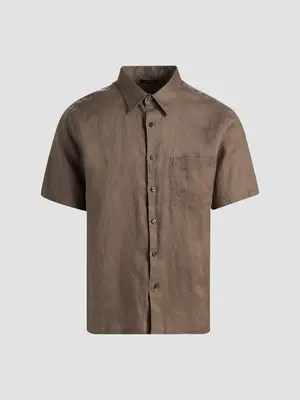 Theory Irving Relaxed-fit Linen Pocket Shirt - Morel