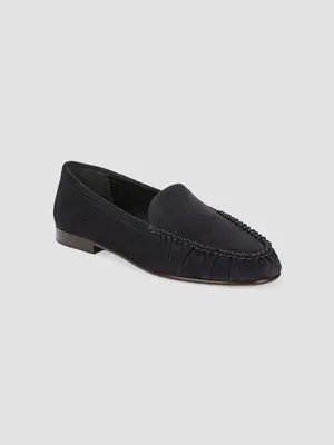 Veronica Beard Prilla Suede Loafers - Navy