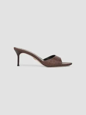 Veronica Beard Tia 65mm Raffia Sandals - Espresso