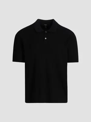 Theory Cable-knit Polo Shirt - Black