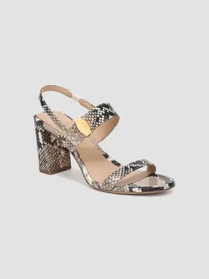 Veronica Beard Genetta Snakeskin-embossed Leather Sandals