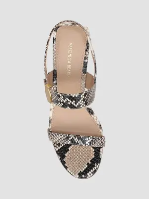Veronica Beard Genetta Snakeskin-embossed Leather Sandals