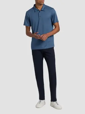 Theory Bron Stretch Jersey Polo Shirt - Bering