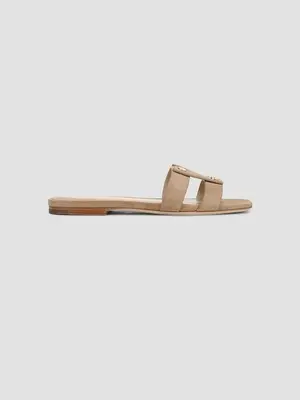 Veronica Beard Via Slide Leather Sandals - Sand