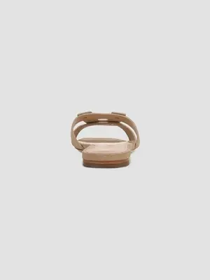 Veronica Beard Via Slide Leather Sandals - Sand
