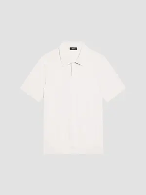 Theory Soris Knit Polo Shirt - Silver Cloud