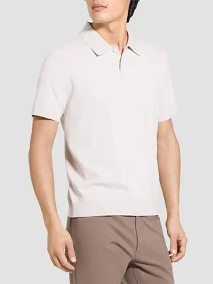 Theory Soris Knit Polo Shirt - Silver Cloud