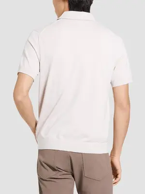 Theory Soris Knit Polo Shirt - Silver Cloud