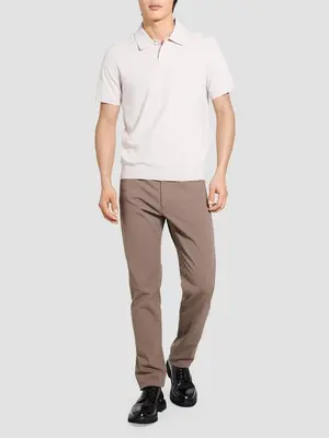 Theory Soris Knit Polo Shirt - Silver Cloud