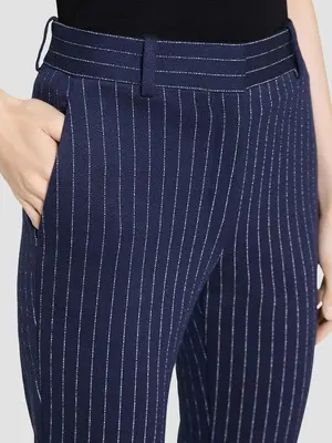 Theory Pinstriped Crepe Slim-fit Pants