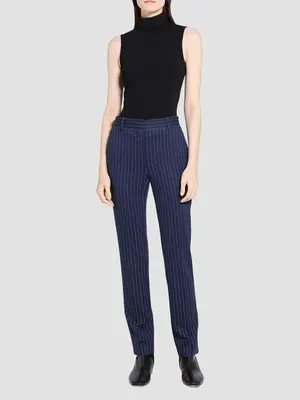 Theory Pinstriped Crepe Slim-fit Pants