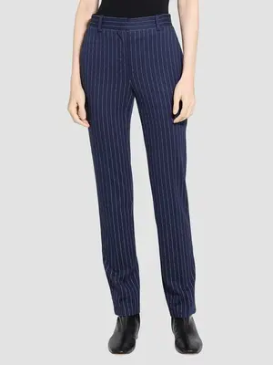 Theory Pinstriped Crepe Slim-fit Pants