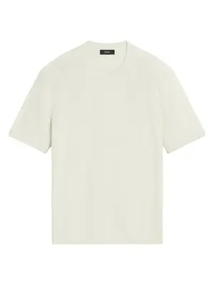 Theory Damian Tactile Cotton T-shirt - Eggshell