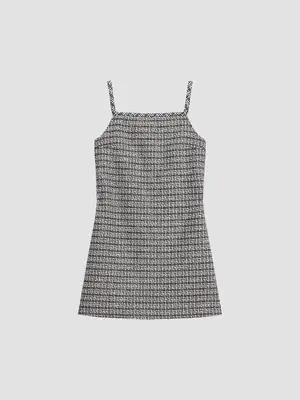 Theory Plaid Mini Shift Dress - Shale Multi
