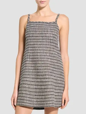 Theory Plaid Mini Shift Dress - Shale Multi