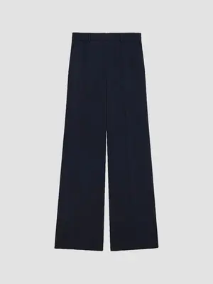 Theory Admiral Crepe Wide-leg Flare Pants - Midnight Navy