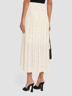 Theory Polka Dot Pleated Midi Skirt