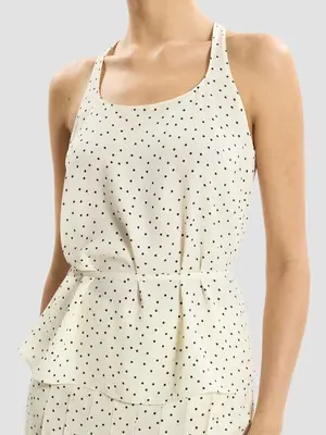 Theory Polka Dot Tie-waist Top - Ivory Multi