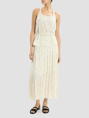 Theory Polka Dot Tie-waist Top - Ivory Multi