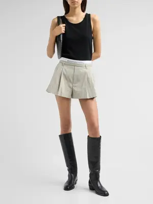 Alexander Wang Logo Elastic High-rise Shorts
