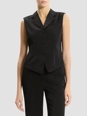Theory Notch Lapel Cinched Satin Vest