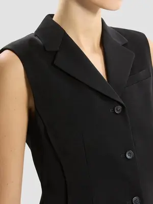 Theory Notch Lapel Cinched Satin Vest