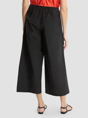 Theory Cotton-blend Wide-leg Crop Pants