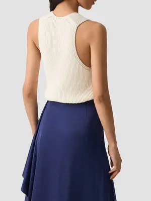 Theory Full Cardigen Rib-knit Cotton Vest
