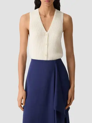 Theory Full Cardigen Rib-knit Cotton Vest