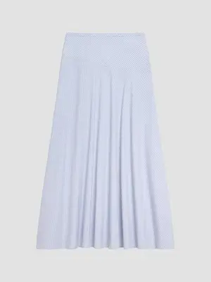 Theory Striped Cotton-blend Maxi Skirt - Blue Multi