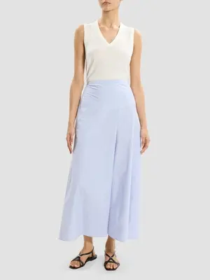 Theory Striped Cotton-blend Maxi Skirt