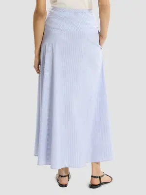 Theory Striped Cotton-blend Maxi Skirt