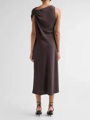 Theory Twisted Shoulder Midi Dress