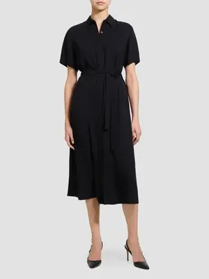 Theory Belted Twill Midi Shirtdress