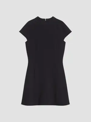 Theory Cap-sleeve Mockneck Mini Dress - Black