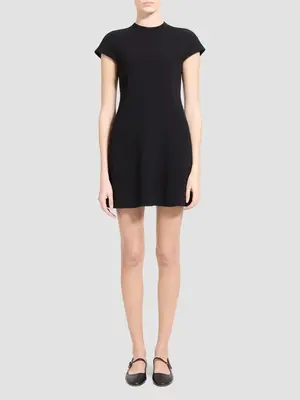 Theory Cap-sleeve Mockneck Mini Dress - Black
