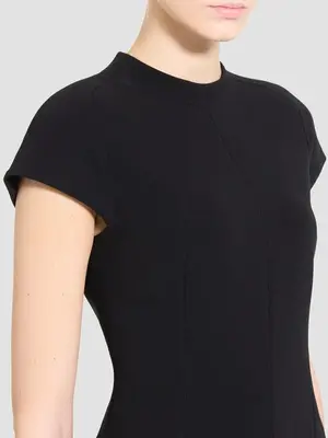 Theory Cap-sleeve Mockneck Mini Dress - Black