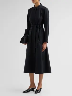 Theory Fit & Flare Midi Shirtdress