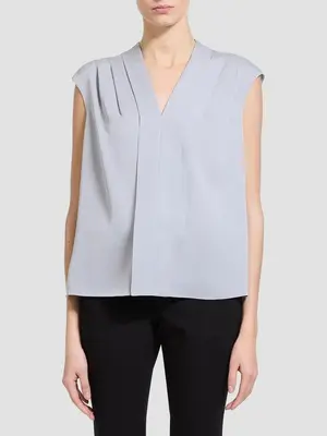 Theory Pleated Silk Top - Luna