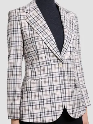 Theory Lynnia Plaid Blazer